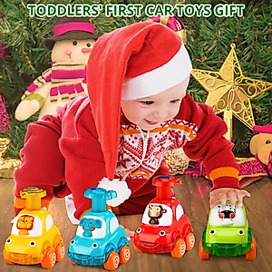 Wdebay 4 PCS Inertia Animal Car Toys for 1 Year Old Boy and Girl|Toddler Toys Age 1-2|1 Year Old Boy Gifts for 1st Birthday|Baby Toys 12-18 Months