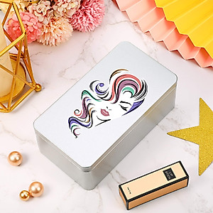 Hotop Silver Rectangular Empty Tin Box Containers, Gift, Jewelery and Storage Tin Kit, Home Organizer (7 x 3.8 x 2.5 Inch)