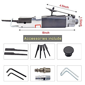 SDRTOP Air Reciprocating Saw Pneumatic body saws tool with 6pc 24T & 32T Blades Heavy Duty Hacksaw Cutter for Metal Sheet Cutting