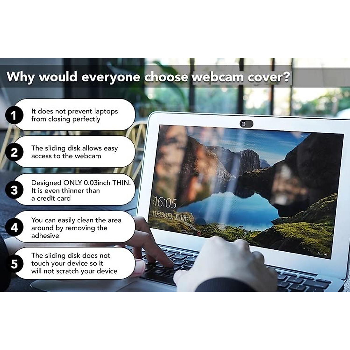 Webcam Cover Camera Privacy Protective Cover Mobile Laptop Lens Privacy Cover Protector Shutter Slider - 3pk