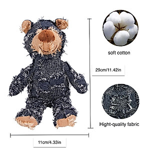 MAXBECK Dog Companion for Heavy Chewers- 2024 New Indestructible Robust Bear Dog Toy, Resistant Squeaky Dog Toys for Heavy Chewers, Unbreakable Stuffed Plush Dog Toys for Aggressive Chewers (A-Navy)