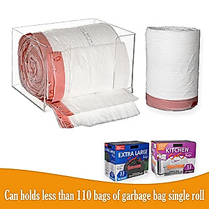Aphbrada Extra Large Trash Bag Dispenser Roll Holder, Wall Mount Acrylic Garbage Bag Dispenser Roll Holder for Kitchen Cabinet, Trash Waste Bin Liners Organizer Under Sink, Clear