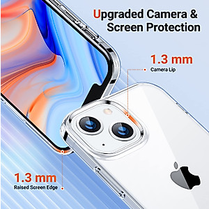 TORRAS for iPhone 13 Case/iPhone 14 Case Clear, Never Yellow, Military Grade Drop Tested, Protective Slim Thin Case for iPhone 13 Phone Case/iPhone 14 Phone Case, 6.1", Crystal Clear