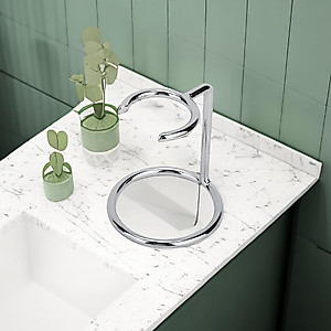 Shaving Brush Stand, Shave Brush Stand, Shaving Stand Artistic Lightweight Stainless Steel Silver Shaving Brush Holder Safety Razor Brush Kit Suitable for Men