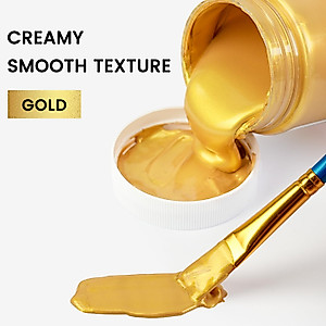 Artme Acrylic Paint Metallic Gold, 100ml Gold Leaf Paint for Art Painting, Hand-crafts, Non-Toxic, Non-Fading Gold Paint Ideal for Canvas, Wood, Fabric, Ceramic, Stone Craft Supplies