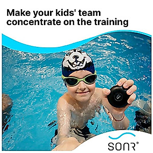 SONR Swim Coach Communicator, Waterproof, Underwater Communicator, Swimming, Swim, Coach Gifts, Bone Conduction, Real-time Coaching, Headphones, Metronome Black