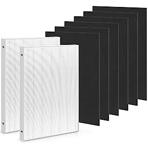 Zouhwaso 2+6 Aera Max 300 HEPA Filter Replacement Compatible with Fellowes AeraMax 290 300 DX95 Air Puri-fier True HEPA Air Filter, Fit AP-300PH HF-300 Part#9287201, 2x H13 HEPA+6x car-bon Pre-Filter