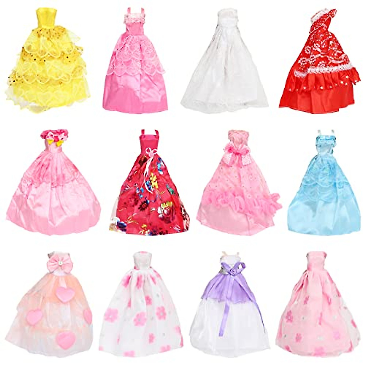 SOTOGO 12 Sets Doll Clothes for 11.5 Inch Girl Doll Handmade Doll Outfits Fashion Doll Dresses Party Wedding Dresses Doll Gowns