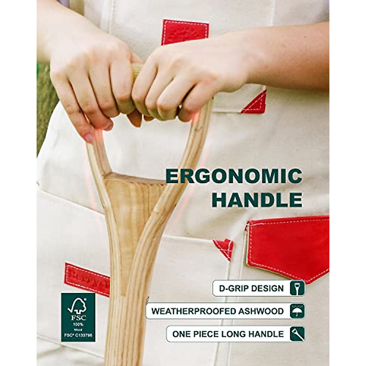 Garden Fork Heavy Duty Pitchfork for Digging Gardening Spade Fork 43 inch with D-Handle 4-Tine Pitch Fork Garden Tool for Spading Digging Turning Planting Cultivating Aerating Steel Compost Fork