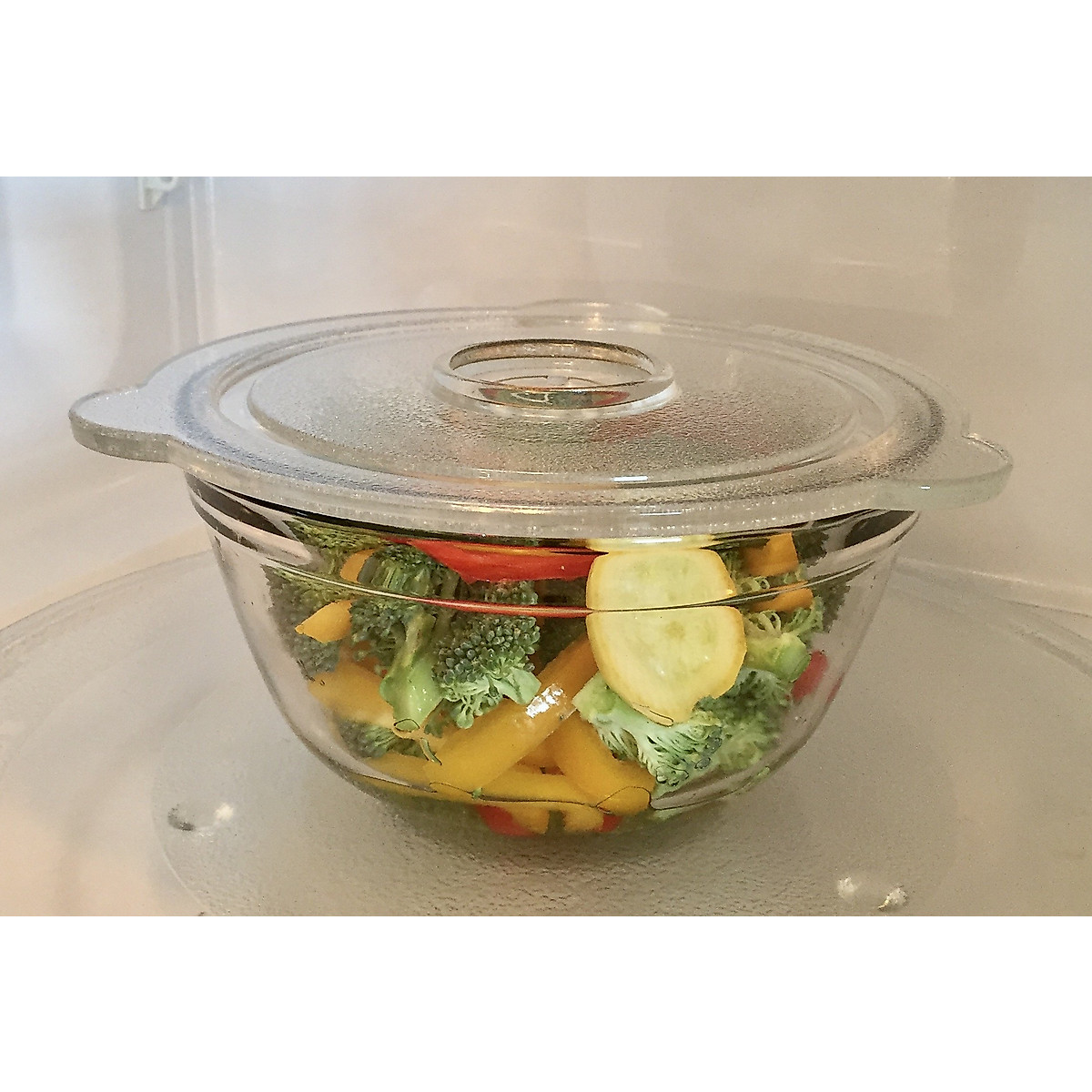 Cuchina Safe 2-Piece Vented Glass Microwave Safe Lids and Bowl Covers Set; Perfect Lid for Bowls, Mugs, and Pots (8 inch and 9 inch)