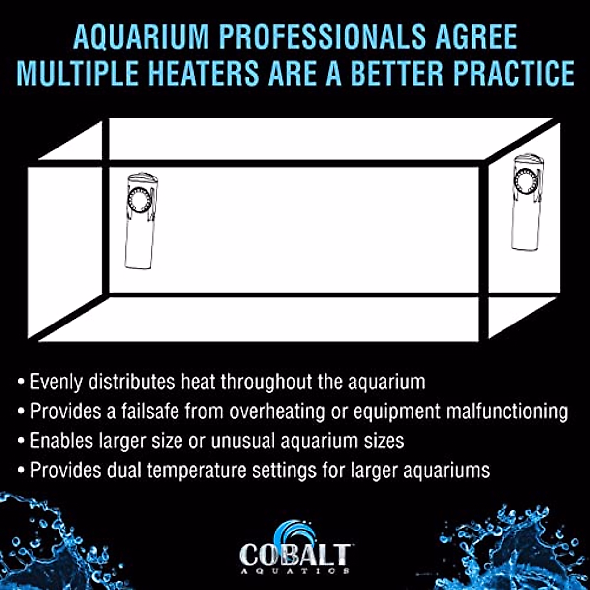 Cobalt Aquatics Neo-Therm Pro Aquarium Heater, Made in Poland, Fish Tank Heater for Freshwater or Saltwater Tanks, Turtle Tank Heater, Submersible, Auto Shutoff, Temperature Controller Thermostat 75W