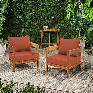 Favoyard Waterproof Outdoor Seat Cushion Set & Water-resistant Patio chair cushions 19 x 19, Red