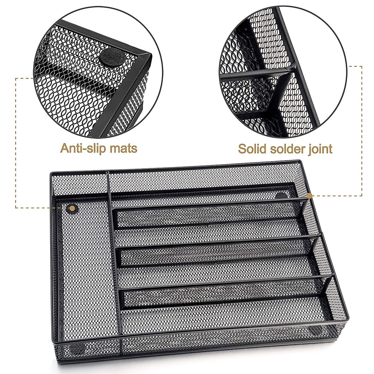 49-Piece Silverware Set with Flatware Drawer Organizer, HaWare Heavy Duty Stainless Steel Cutlery Set for 8, Kitchen Utensils Tableware with Steak Knife Dinner Fork Knife Spoon & Tray, Mirror Finished