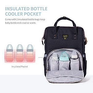 SUNVENO Diaper Bag Backpack Large Capacity Baby Bags Multifunction Travel Backpack for Mom and Dad, Black