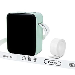 MAOZUA Label Maker Machine with Tape, Portable Bluetooth Thermal Label Printer for Office Home Kitchen Organization, Compatible with iOS, Android