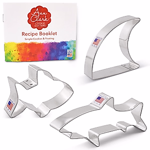 Shark Cookie Cutters 3-Pc. Set Made in USA by Ann Clark, Baby Shark, Shark Fin, Great White Shark