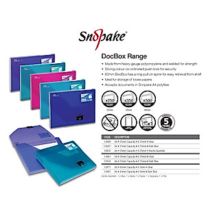 Snopake A4 DocBox Clear 35 mm Box File with Push Lock (Pack of 1) Ref 12861