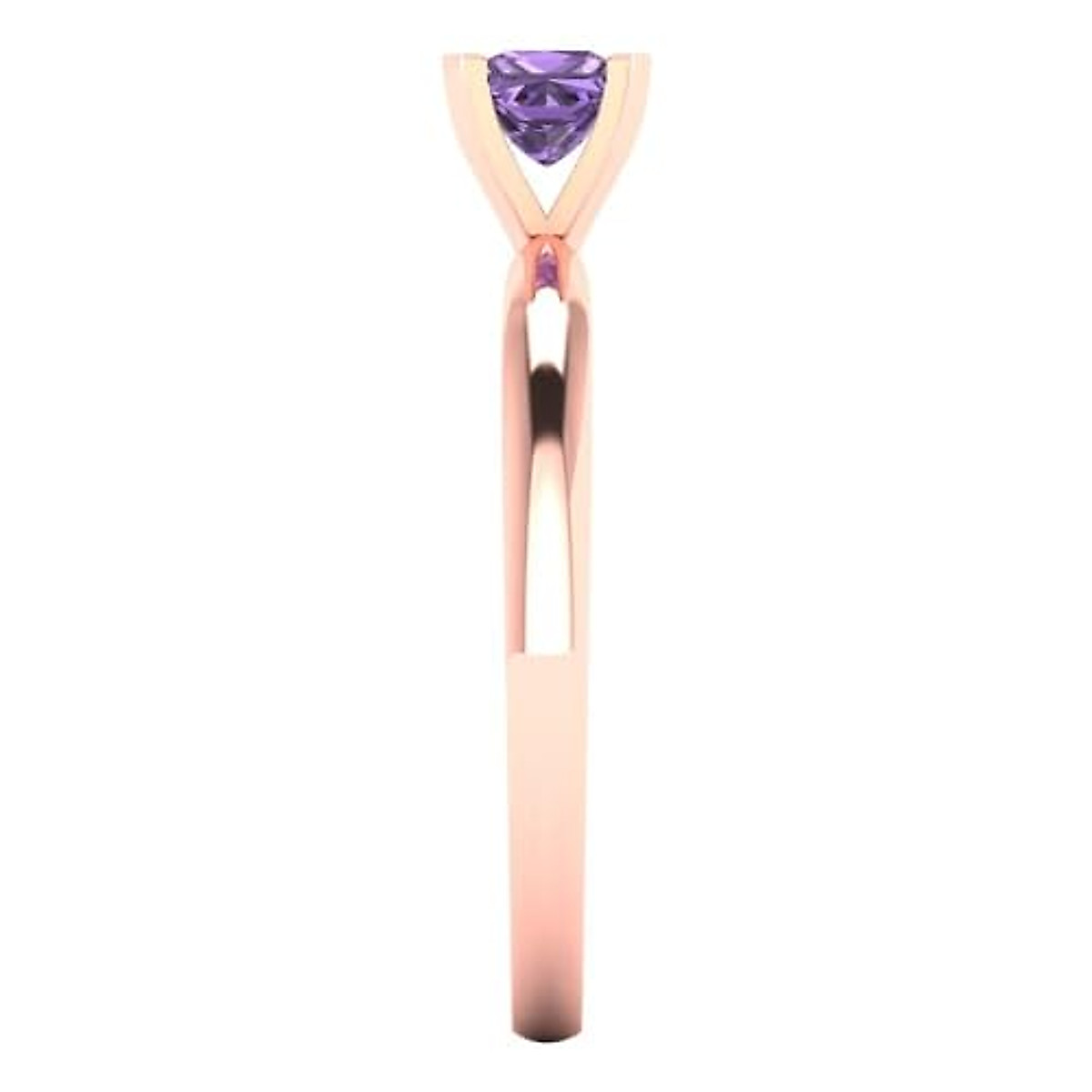 Clara Pucci 0.50 ct Princess Cut Solitaire Simulated Alexandrite Engagement Bridal Promise Anniversary Ring 18K Rose Gold Size 4.5