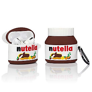 (3Pack) Case for Airpods Pro, Suublg Silicone Airpods Pro Case Protective Cover with Cute Funny Skin Design, with Keychain (Snack5+6+Nutella)