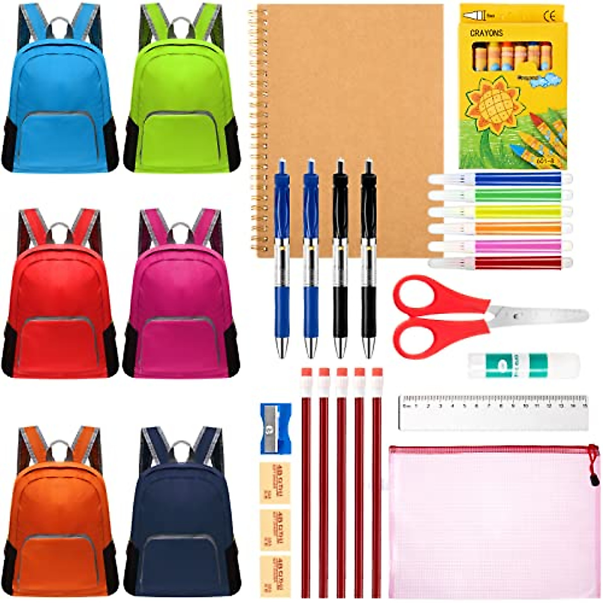 18 Sets Supplies Bulk Include 576 Pcs Supply Kits and 18 Pcs Backpacks Bulk,Supplies for Supply Set, Back to Supplies, Case of 18 Bundle Packs
