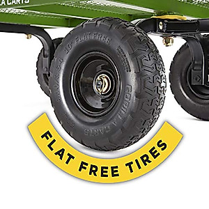 Gorilla Carts 4 Cu. Steel Utility Cart with No-Flat Tires, Green (Amazon Exclusive)