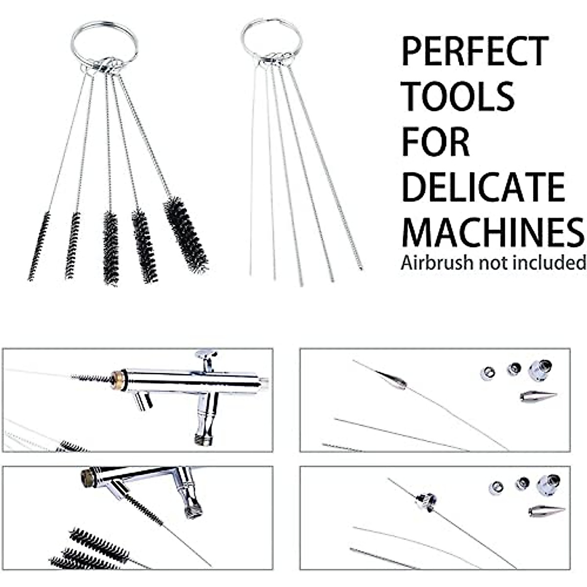 4 Set Airbrush Spray Gun Wash Cleaning Tools Needle Nozzle Brush Glass Cleaning Pot Holder
