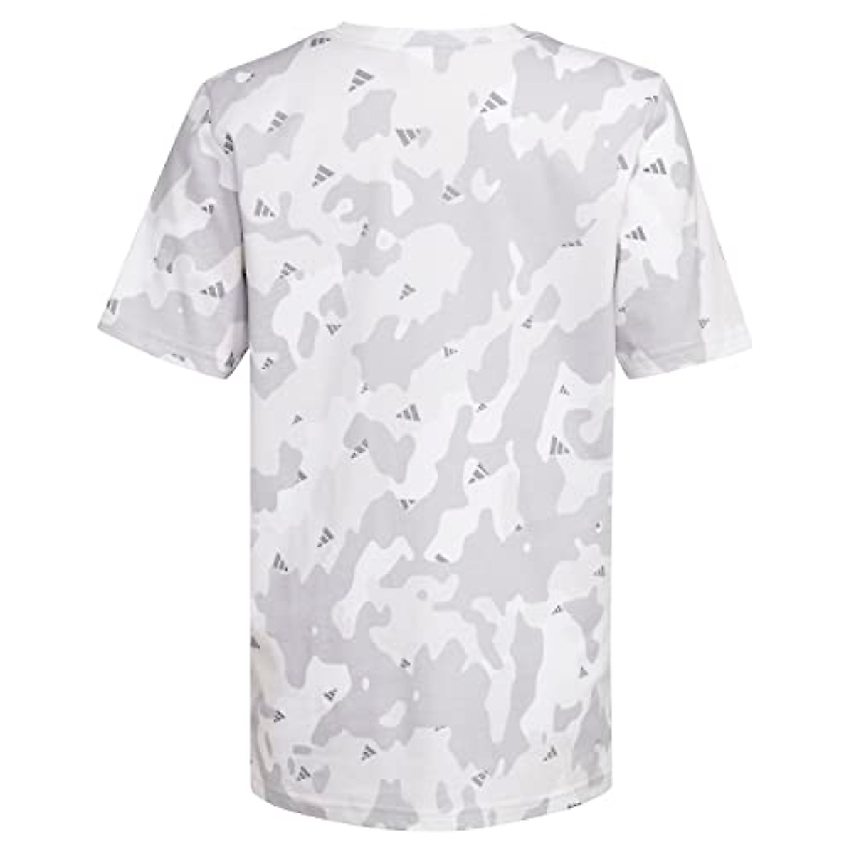 adidas Boys' Little Short Sleeve Cotton Camo Print T-Shirt, White, 7