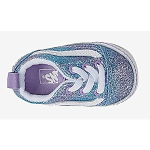 Vans, Old Skool Infant Crib Sneakers (Ombre Glitter - Multi/True White, 3)
