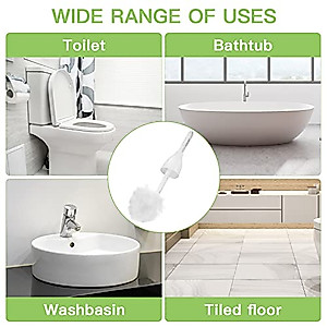 Tofficu 5Pcs Toilet Bowl Brush Soft Swab Toilet Brush Toilet Scrubber Cleaning Brush Dead Corner Cleaners Toilet Bowl Mop for Home Washroom Bathroom Accessories （White）