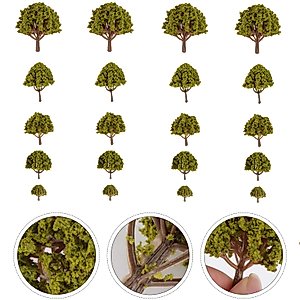 Angoily 20pcs Model Scenery Landscape Trees Model Trees Yellow Scenery Layout Landscape Trees Model Scenery Tree