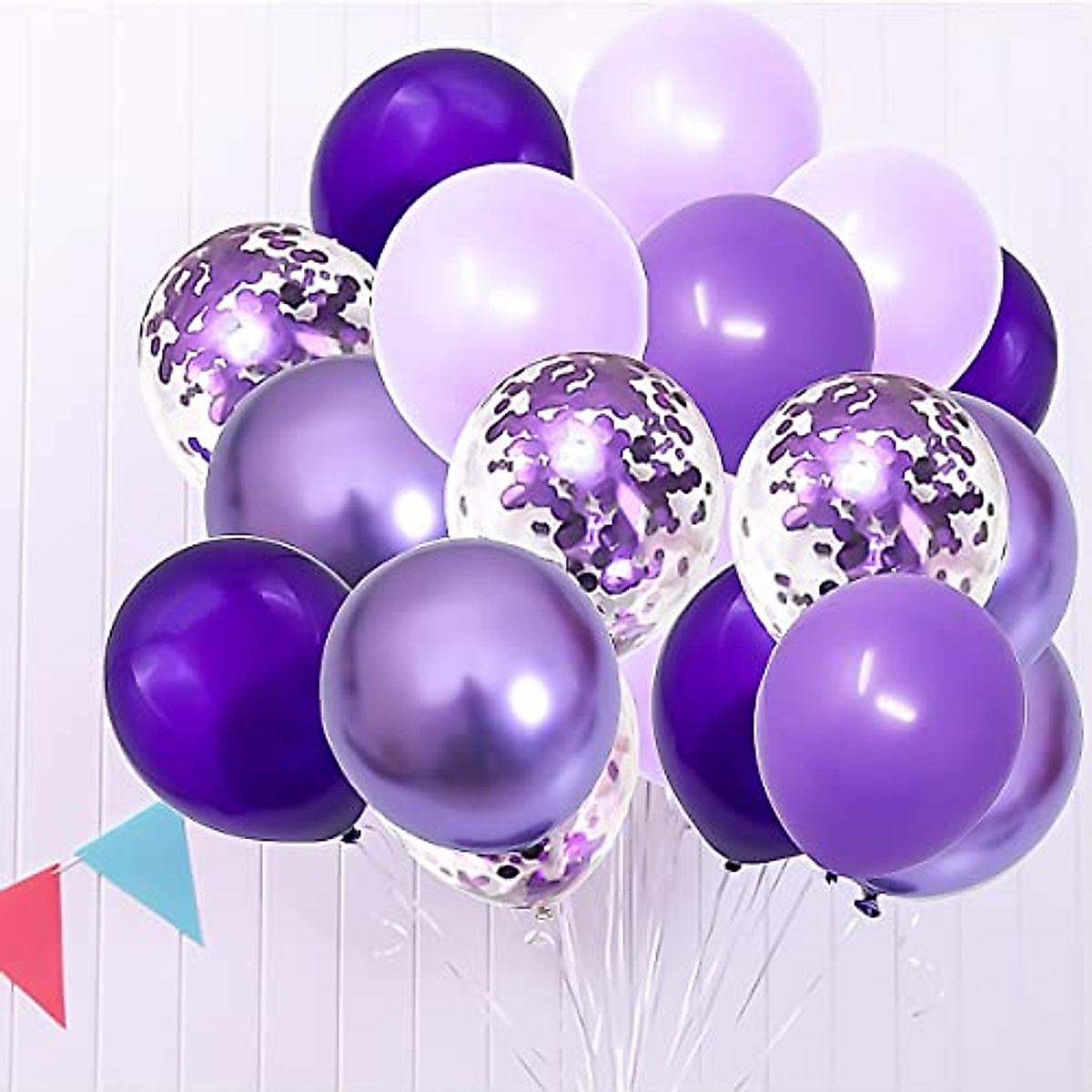 Purple Shades Balloons Garland Arch Kit-128Pcs 5” 12” Dark Pastel Light Metallic Confetti Purple Balloons Arch Set for Purple Wedding Birthday Baby Shower Graduation Party Decorations