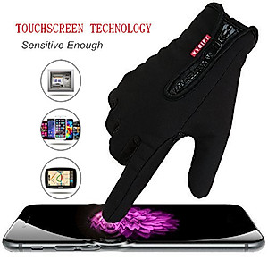 YYGIFT Touch Screen Gloves Outdoor Sports Winter Gloves Wind-Stopper for Men Women (Updated Version-Black, L)