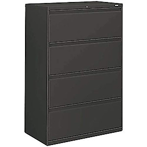 HON 884LS 800 Series Four-Drawer Lateral File, 36w x 19-1/4d x 53-1/4h, Charcoal