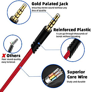 Gogoonike Replacement A40 Cord Inline Mute Cable, A10 Headsets Cord Audio Cable for Astro A40TR/A40/A10 Gaming Headsets, Xbox one, PS4 Controller, PC, Most Smartphones (6.5 Feet/2.0 M)