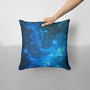 iiRov Blue Hue Nebula - Custom Decorative Home Decor Indoor or Outdoor Throw Pillow Cover Plus Cushion Set for Sofa, Bed or Couch (Pillow CASE Cover Plus Cushion)