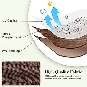 BRIVIC Patio Furniture Covers Waterproof for Sofa, Outdoor loveseat Covers Fits up to 54W x 38D x 35H inches, Brown
