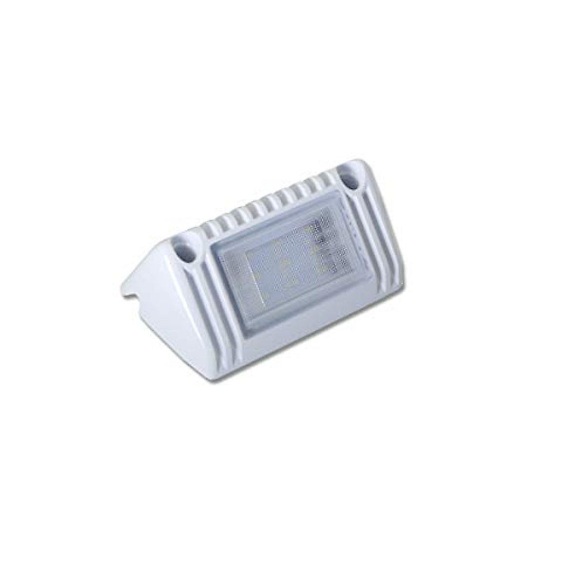 Raycharm 5" RV & Boat Exterior LED Work Light Fixture, 40° Down Angle Flood Beam, 4000K Natural-White Super Bright, 12V/24V DC, High Lumen Output Low Current Draw, Waterproof White Finish, 1-Pack