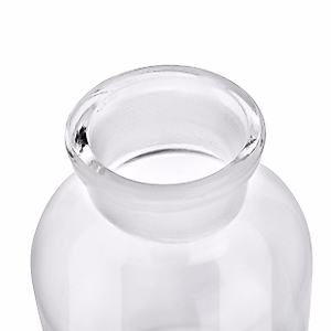 Kestun Lab Borosilicate Glass Reagent Bottle,Wide Mouth Glass Storage Bottle with Ground Stopper (Clear, 500ML)