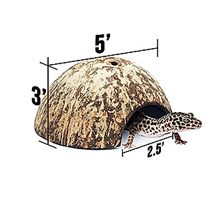 Mr.Peter 2 Pcs. Natural Coconut Shells for Reptile Safe Hideout, Hermit Crabs Hut, Lizard Shell Hut, Spider, Gecko Hids, Snake Hides, Large Aquarium Cave, Betta Fish Hide Cave, Leopard Gecko Tank