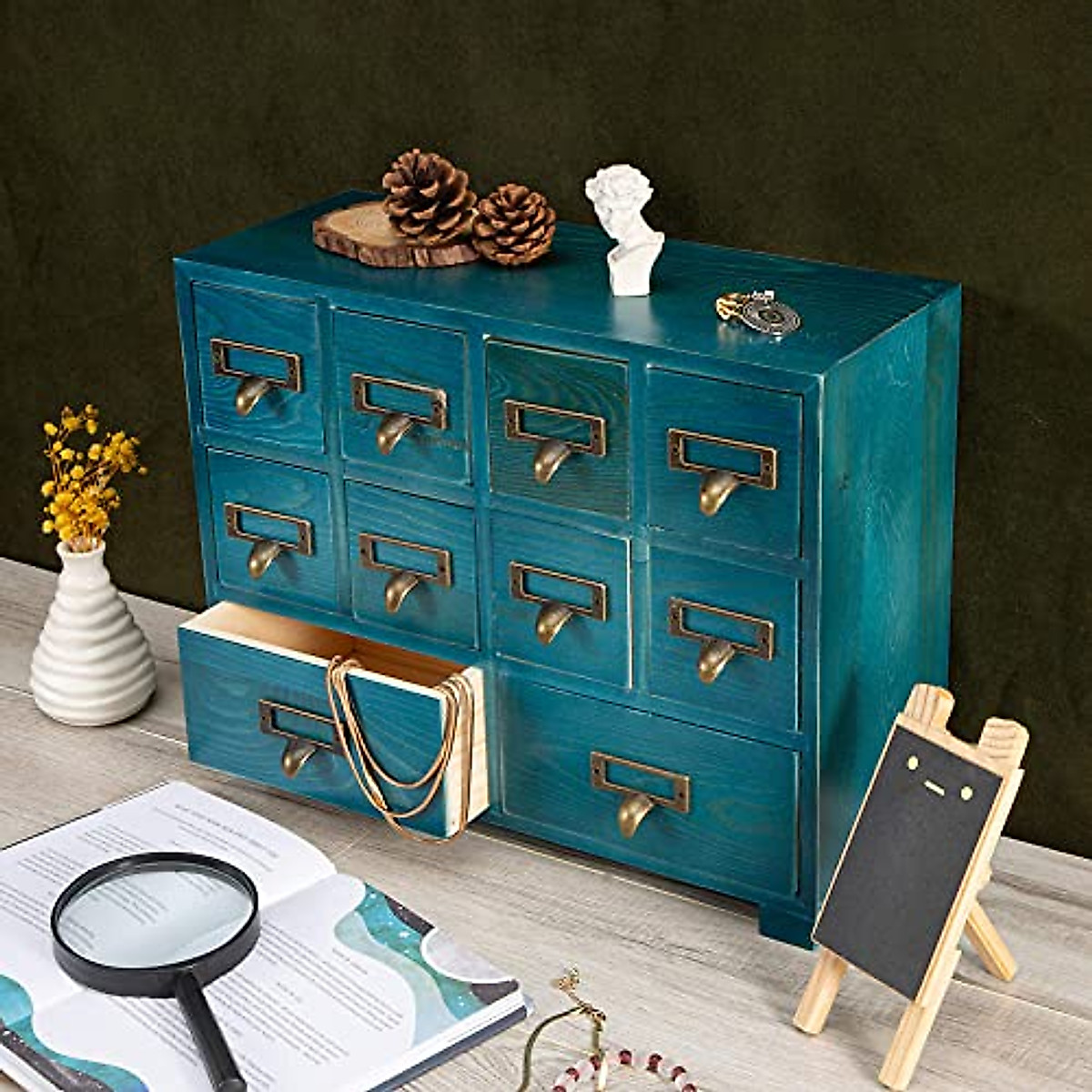 Vintage Chinese Apothecary Cabinet with 10 Drawers | Rustic Storage