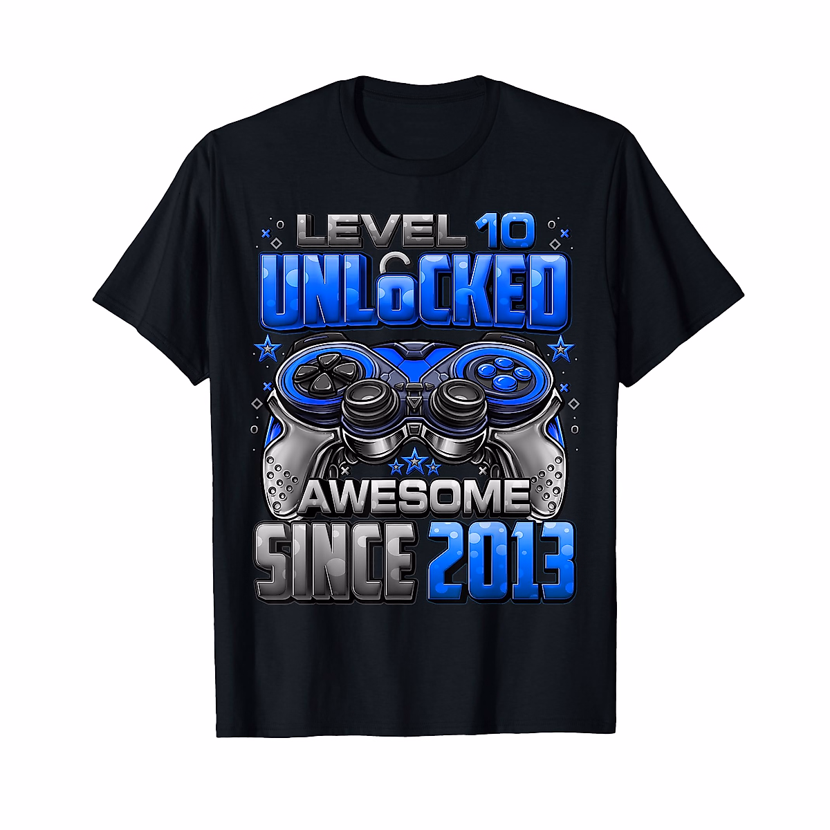 Level 10 Unlocked Awesome Since 2013 10th Birthday Gaming T-Shirt