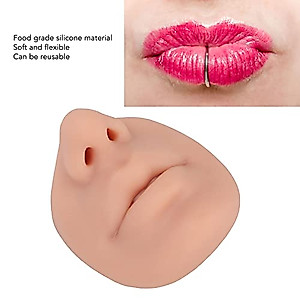 Silicone Nose Mode, Silicone Piercing Model, Nose Model for Piercing, with Mouth Flexible Soft Imitation Nose Model, Reusable Nose Displays, for Practice Training (Medium Skin Color)
