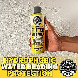 Chemical Guys WAC_201_16 Butter Wet Wax, Deep Wet Shine for Cars, Trucks, SUVs, RVs & More, 16 fl oz, Banana Scent