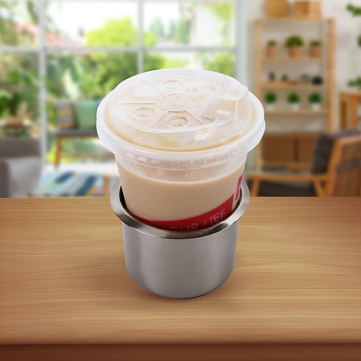 GSE Games & Sports Expert Stainless Steel Cup Holder, Drop-in Cup Holder for Casino Poker Tables, Work Desks, Boats, RVs, Cars & Trucks (10-Pack)