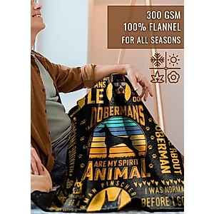 InnoBeta Doberman Pinscher Gifts, Doberman Blanket Throws for Dobie Mom Dad, Gifts for Doberman Pinscher Lovers, 50 x 65 inches, Perfect for Birthday Christmas Thanksgiving