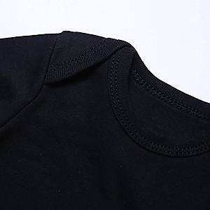 SOBOWO 2-Piece Unisex Baby Bodysuit and Pants Outfits Set for Newborn Boys Girls 0-24 Months (0-3 Months, Black Long Sleeve)