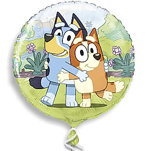 Bluey Round Multicolor Foil Balloon - 18" | Premium Quality & Reusable - Perfect for Celebrations & Kids Parties (1 Count Pack)