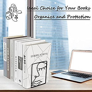 Book Ends Bookends for Shelves - Decorative Simple Design Bookends Non Skid Book Stoppers for Heavy Books CDs, Metal