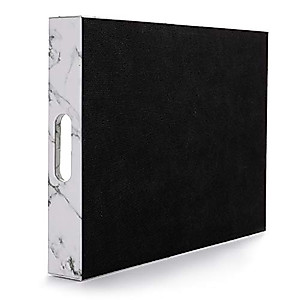 Fasmov Serving Tray, 17 x 12 inches White Marble Faux Leather Decorative Decorative Tray with Handles for Bathroom, Kitchen, Ottoman and Coffee Table