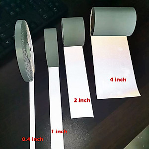 NOZUONO High Visibility Silver Reflective Fabric Tape Strips DIY Edging for Clohting Sew On (1 in x 20yd)